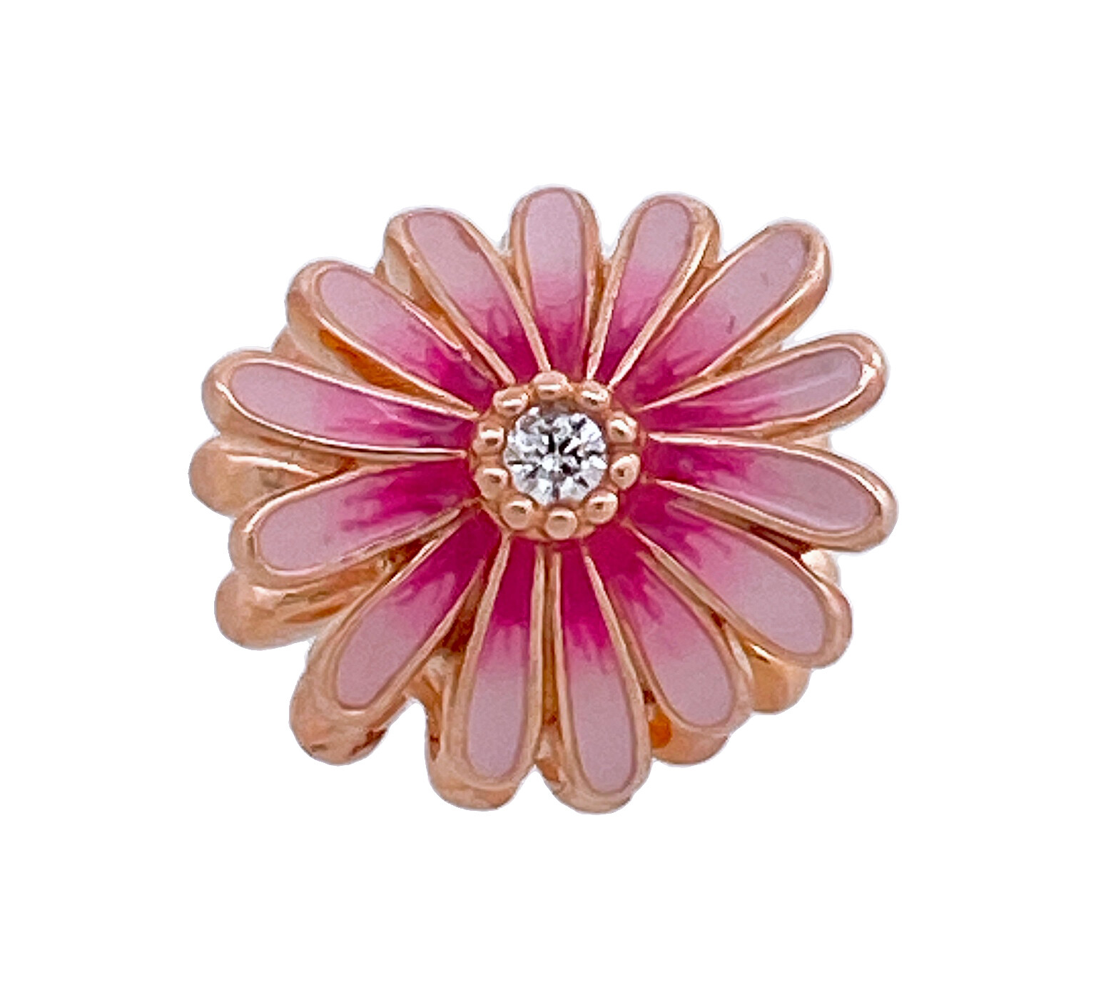 New 100% Authentic PANDORA Rose Gold Pink Daisy Flower Charm Pendant ...