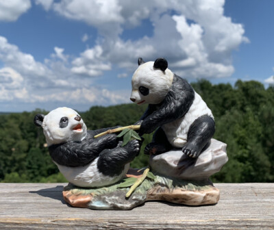 Vintage Maruri Precious Panda Tug of War Figure 1992 Porcelain Design ...
