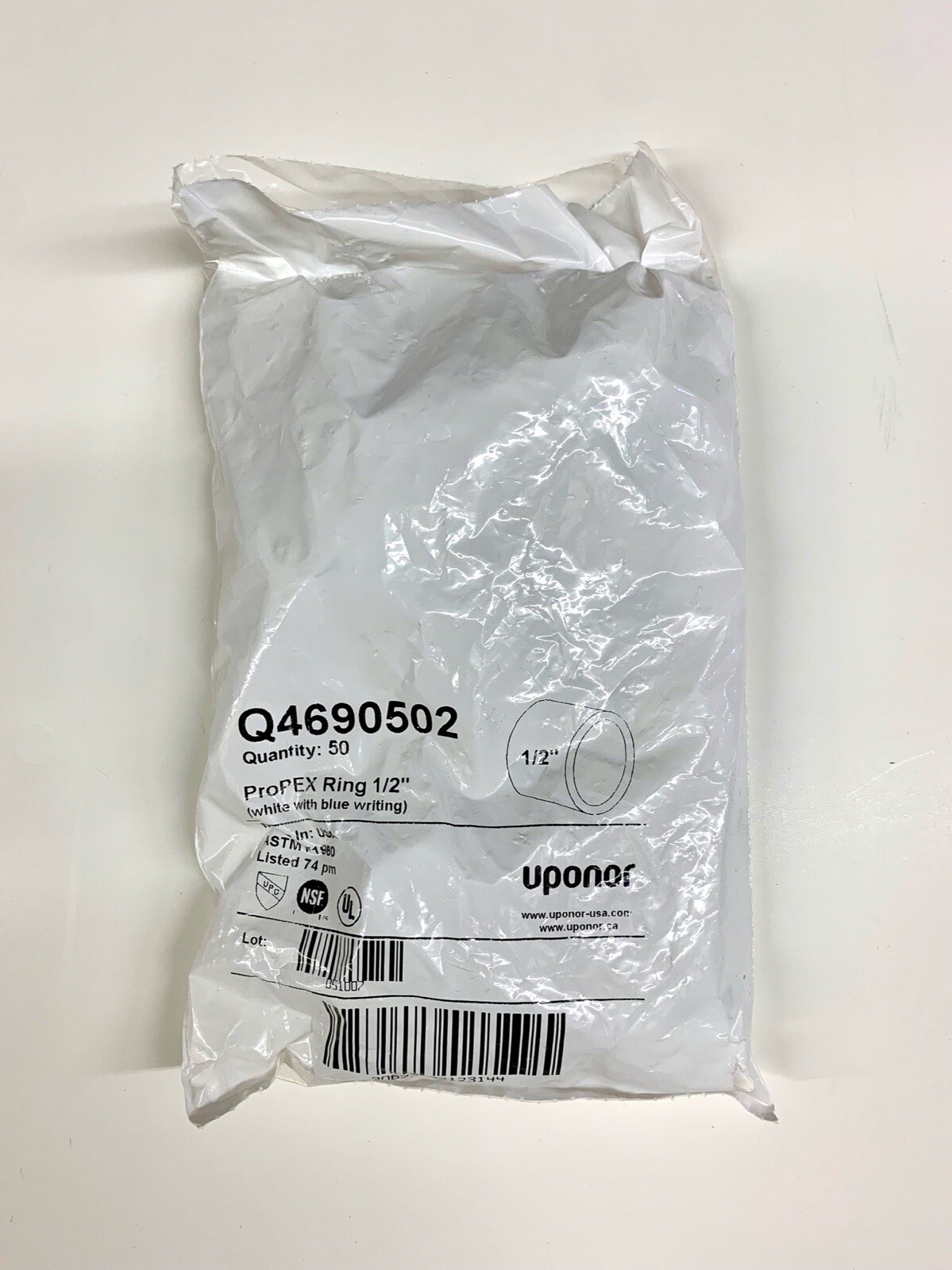 Bag Of 50 - Uponor / Wirsbo 1/2" ProPEX EXPANSION RING Q4690502 without ...