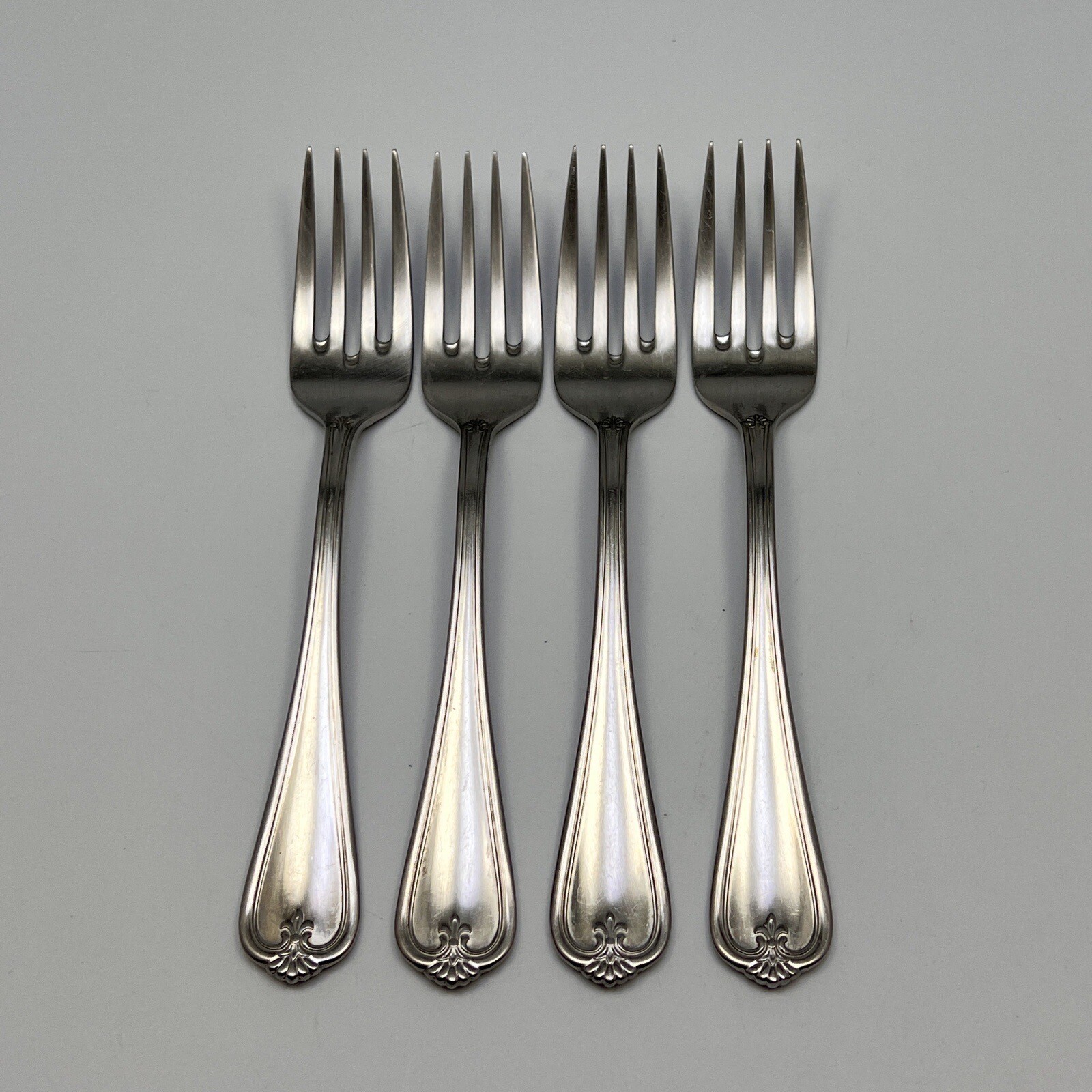 Noritake Stainless Salad Fork Fleur De Lis Fan Plume Glossy Flatware ...