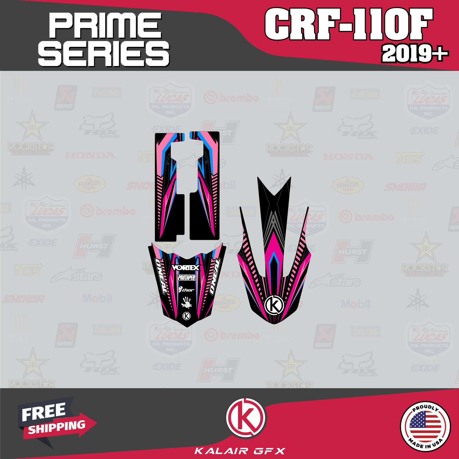 Graphics Kit for HONDA CRF110F CRF110 (2019-2024) PRIME-pink | eBay