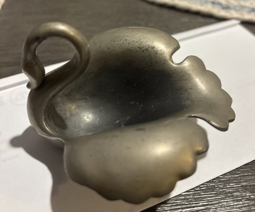 Vintage Russel Wright Pewter Swan Nut Cup Signed Original Art Deco RARE ...