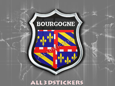 Autocollant Résine 3D Relief Emblème Drapeau Bourgogne - Adhésif | eBay
