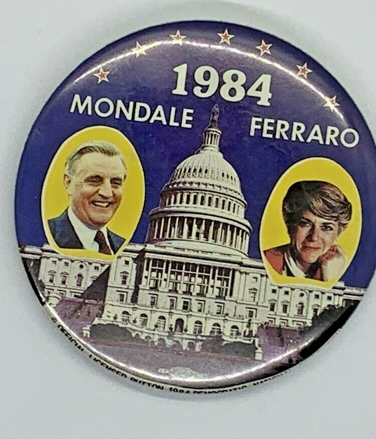 1984 Mondale & Ferraro Political Pin Democratic National Convention 2 1 ...