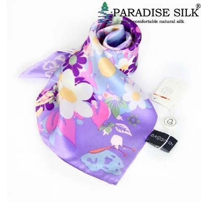 Elegant Pure Plain Silk Scarf Floral Printing Square Scarves 21 ...