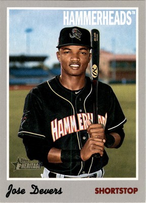 2019 Topps Heritage Minor League #111 Jose Devers Jupiter Hammerheads ...