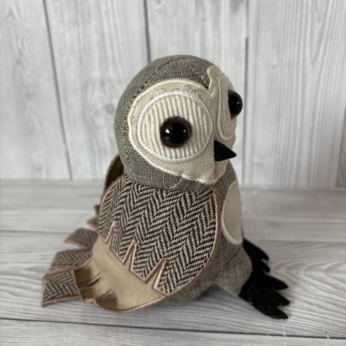 Dora Designs Tweed Owl Paperweight Small Doorstop Decor Brown & Beige ...