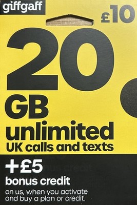 giffgaff sim cards with £5 bonus credit - latest official issue | eBay