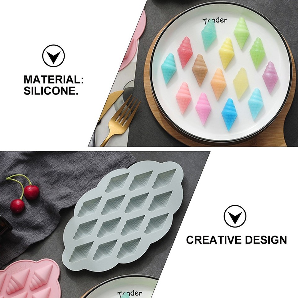 2 Pcs Silicone Cone Cake Mold DIY Ice Cream Cone Mold Baking Supplies ...
