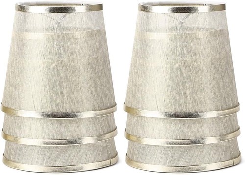 Crystal Chandelier Mini Lamp Shade 5.5-inch, Bell, Clip On, Set of 6 ...