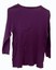 Woman White Stag Knit V-Neck, Plum, 3 Buttons, 3/4 Sleeves, XL (16/18 ...