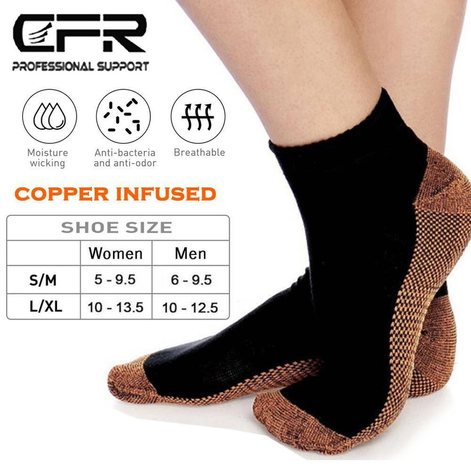 Ankle High Compression Socks Arch Running Support Plantar Fasciitis Men ...