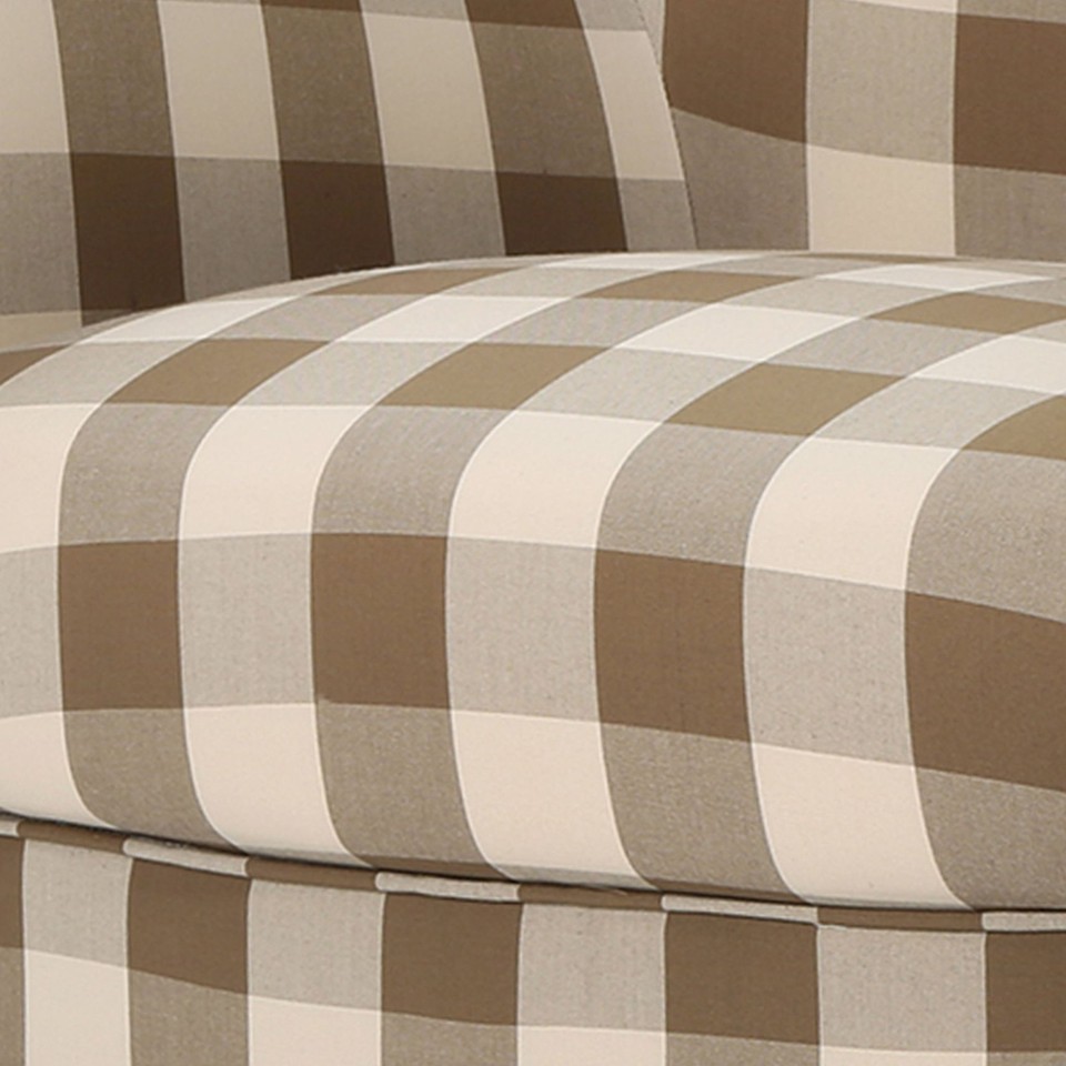 Oliver Modern Curved Fabric Upholstered Club Chair with Tonal Piping | eBay