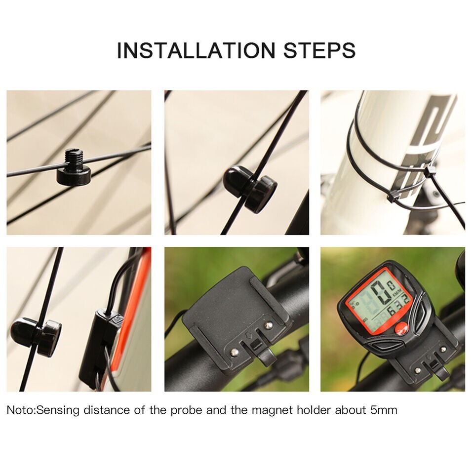 Bicycle Speedometer Mountain Bike LCD Computer Backlight Odometer ...