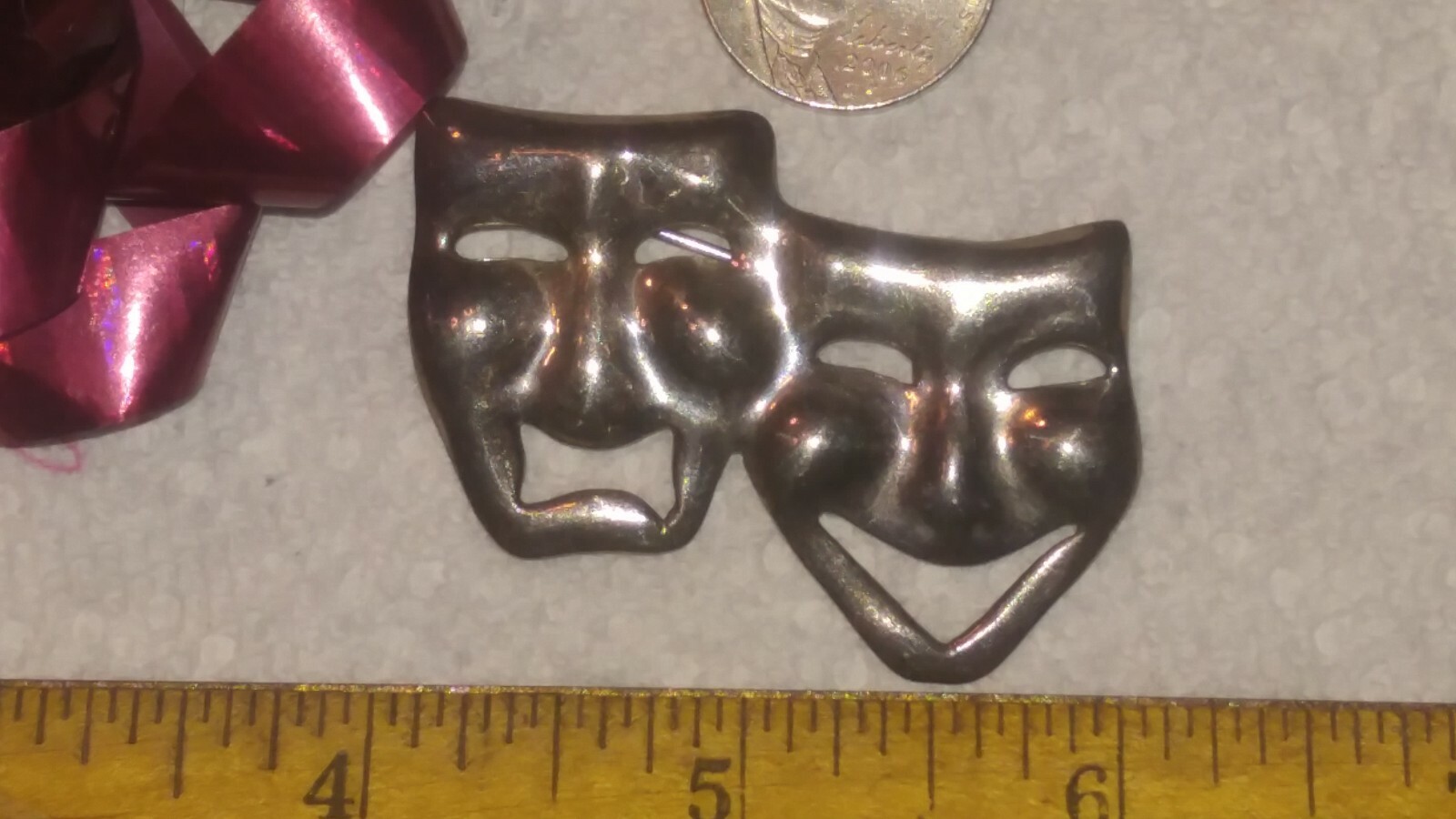 Mexican Sterling Silver Pin Tragedy Comedy Theater Dr… - Gem