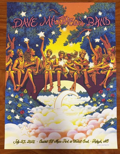 Dave Matthews Band Poster - Raleigh, NC 2021 - Hazy Waves | eBay