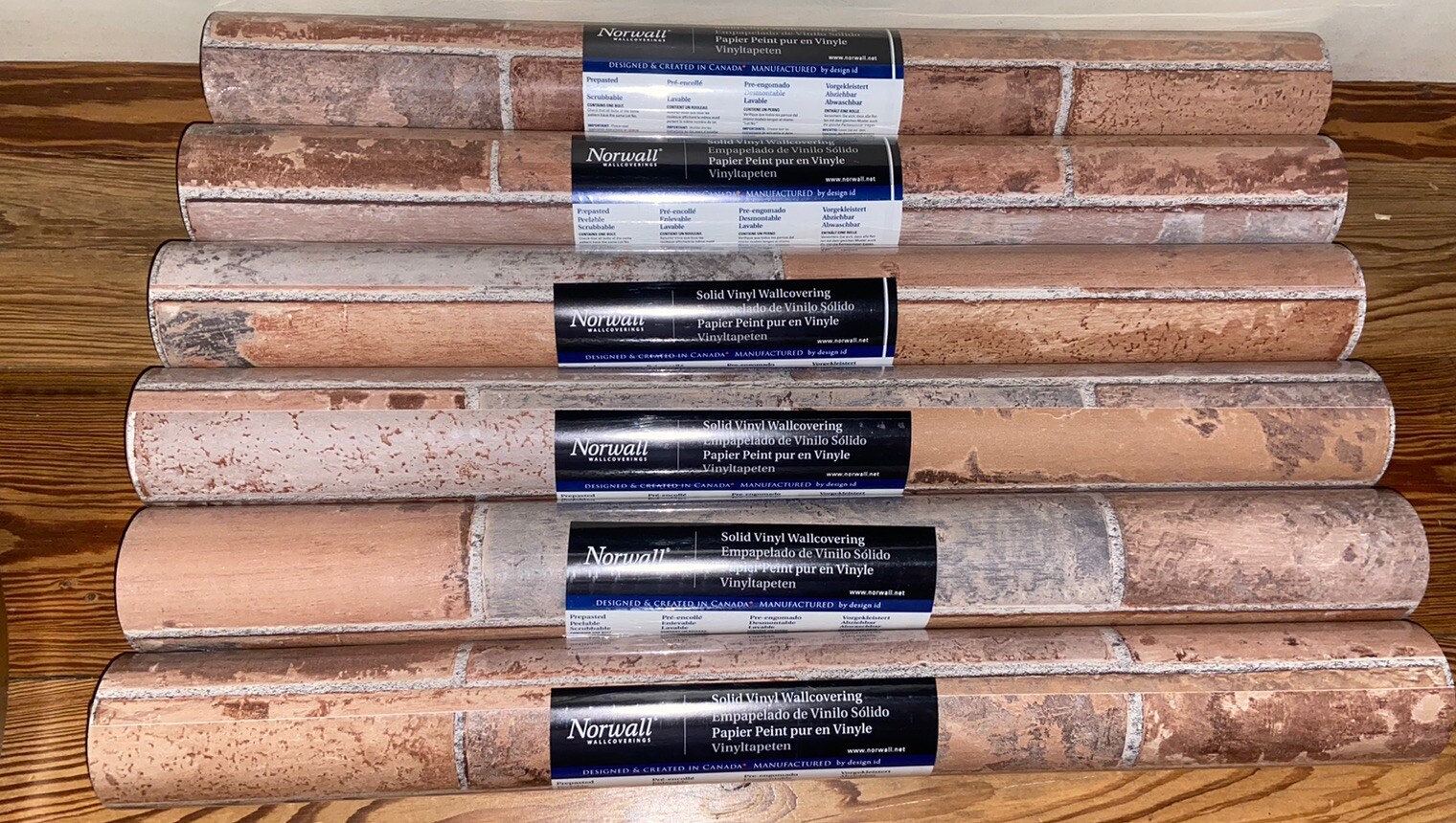 Lot Of 6 Norwall Wallcoverings LL29534 Illusions Swiss Brick Red Brown ...