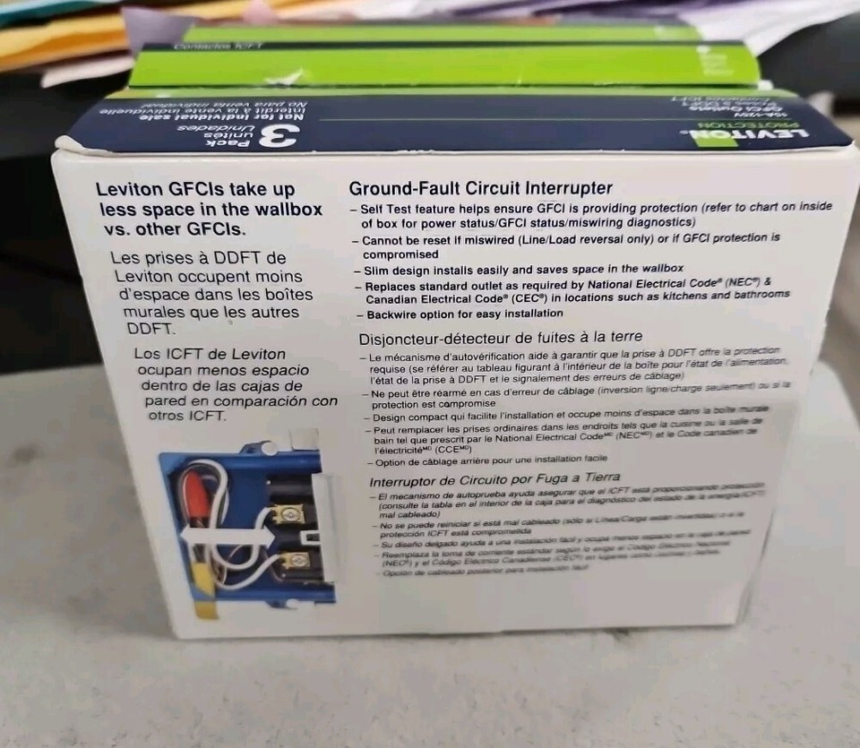 Leviton (GFNT1-3W) 15A 125V Tamper-Resistant Receptacle (3-Pack) | eBay