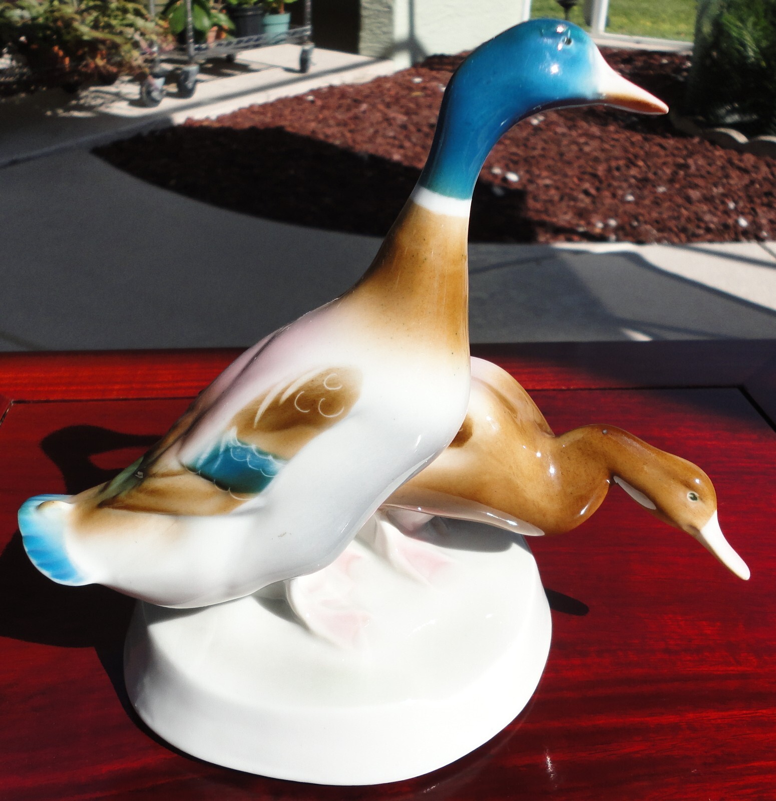 Zsolnay Pecs Glazed Porcelain Figurine 2 Mallard Ducks Decoy Made in ...