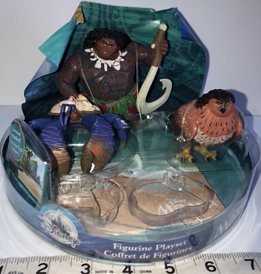 Disney Moana Tamatoa Maui Demigod Hawk PVC Figure Lot Of 3 Playmat Cake ...