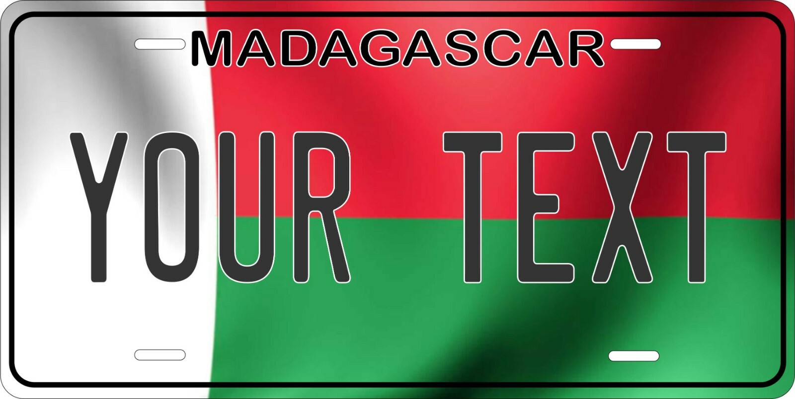 Madagascar Flag License Plate Personalized Custom Auto Bike Motorcycle ...