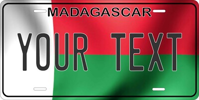 Madagascar Flag License Plate Personalized Custom Auto Bike Motorcycle ...