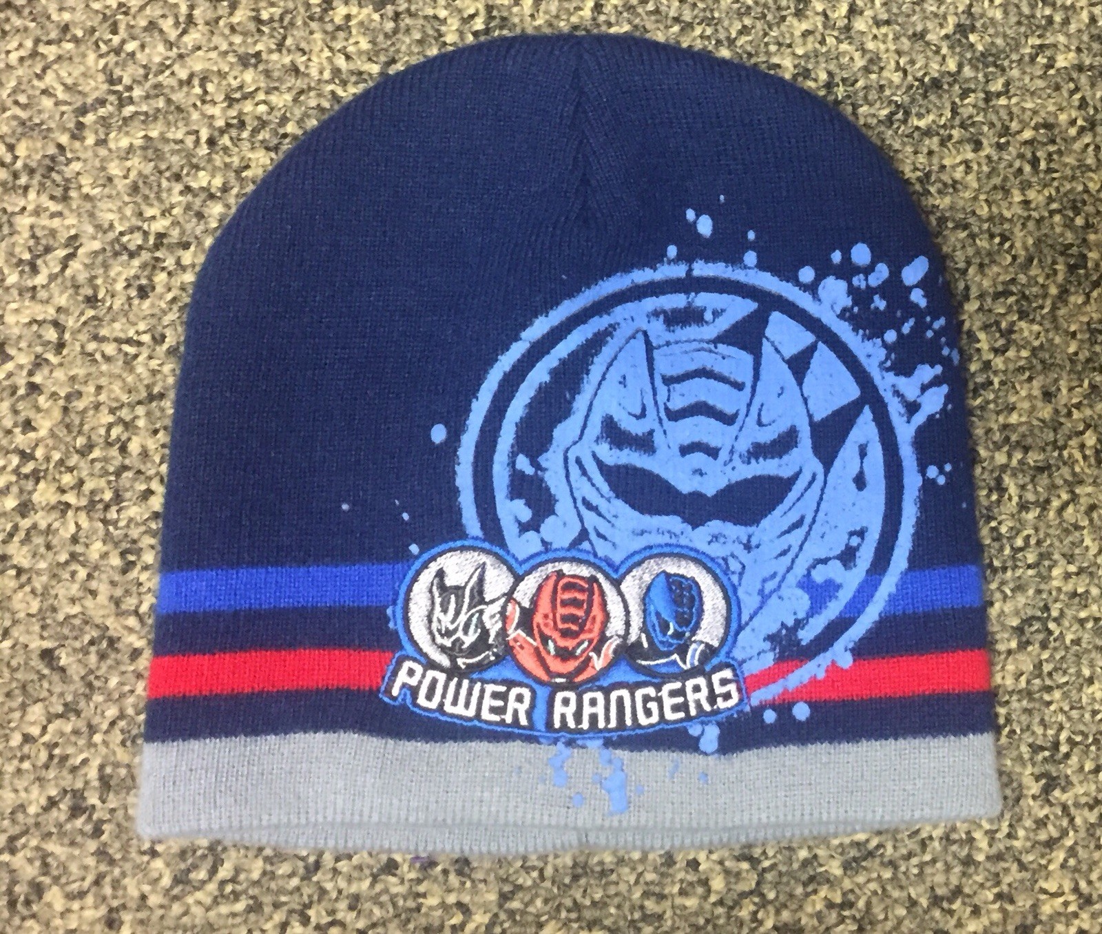 Power Rangers Youth Boys Beanie Knit Hat Cap Graphic Navy/ Blue 100% ...