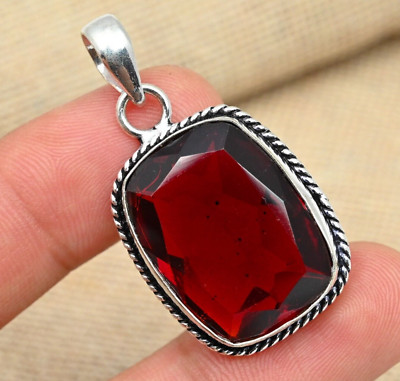 Red Garnet Gemstone Solid 925 Sterling Silver Handmade Wonderful ...