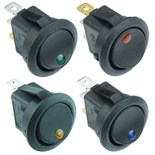 LED Dot On/Off Round Rocker Switch illuminated Lighted Car Dash ...