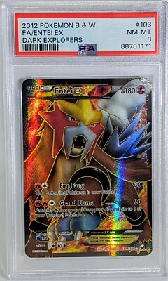 Pokémon Black & White ENTEI EX Dark Explorers Full Art 103/108 PSA 8 ⭐ ...