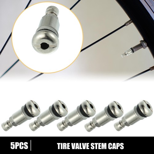 5 Pcs Wheel Valves Aluminum Alloy Car Motorcycle Tyre Valve Silver Tone ...