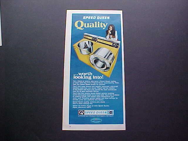 1973 Speed Queen Washer and Dryer--vintage '73 color ad from very nice ...