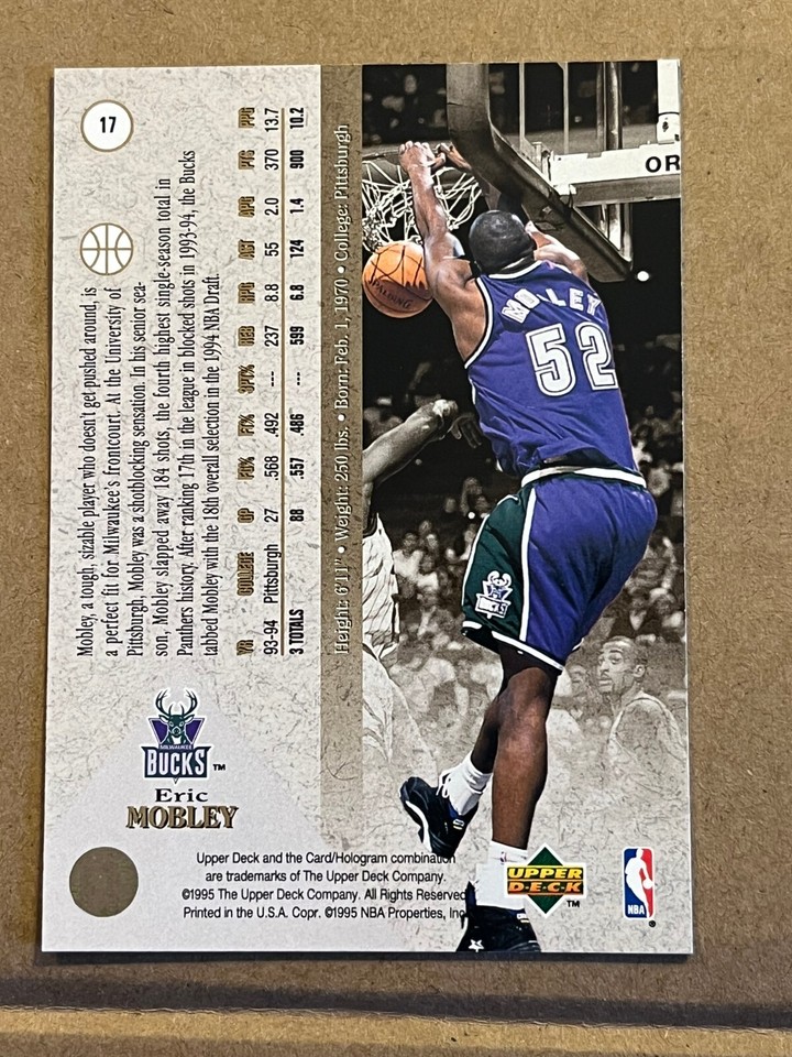 1994-95 UPPER DECK SP - PREMIER PROSPECTS -ROOKIE - ERIC MOBLEY BUCKS ...