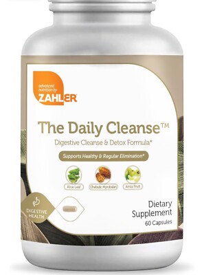 Zahler Daily Cleanse Digestive Cleanse 60 Capsules -1 per Serv EXP 9/26 ...