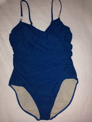 EUC SHAPE FX~SLIMMING SLENDERIZING 1 Piece Swimsuit~RUCHED RHINESTONE ...