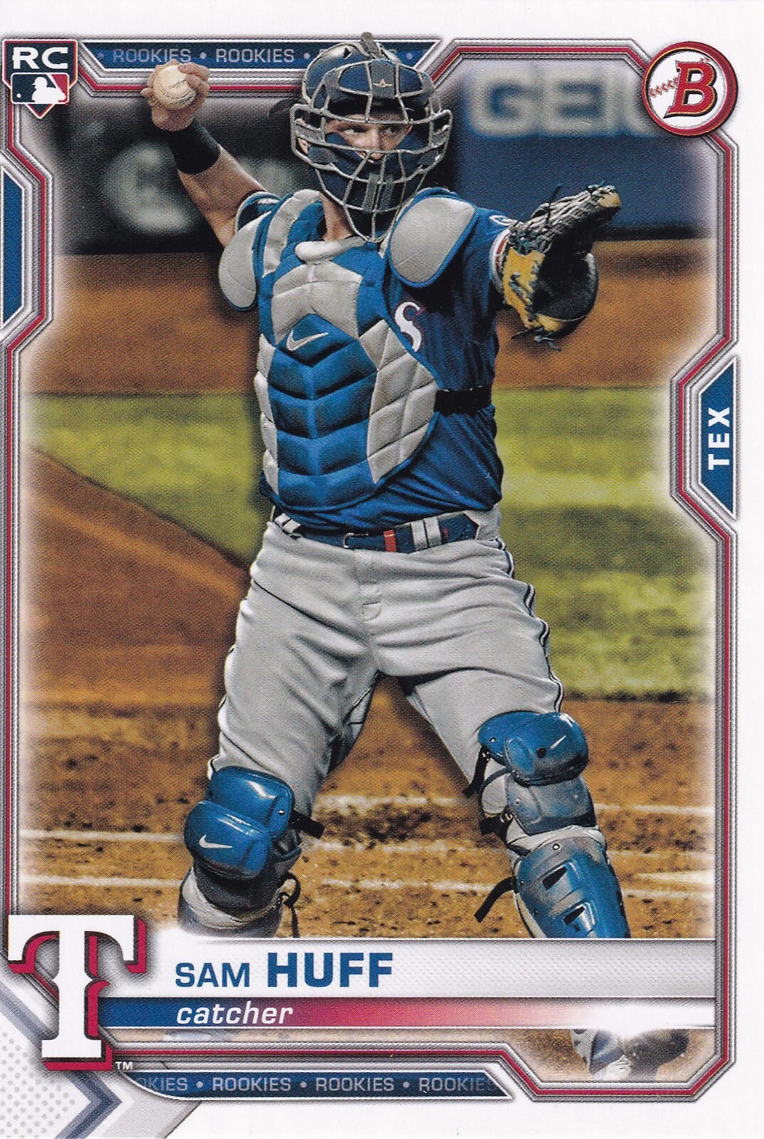 2021 Topps #23 Sam Huff MLB Texas Rangers R/C + Free Mystery Card | eBay