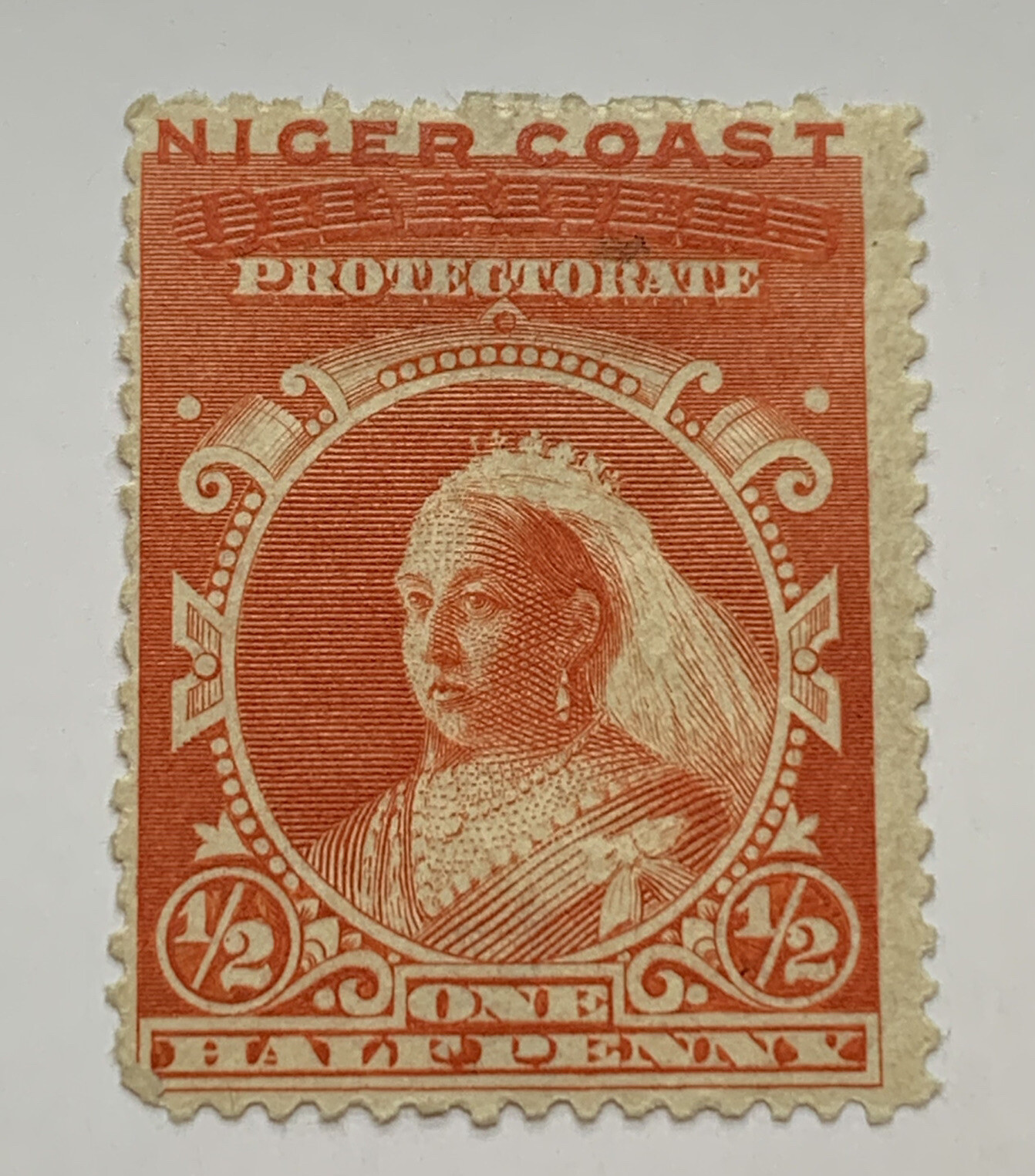 1893 NIGER COAST PROTECTORATE STAMP #37 MI#14 MINT HINGED OG | eBay