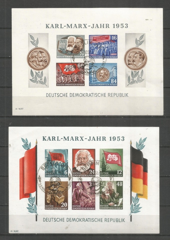 DDR 1953 gestempelt komplett Blöcke 8 + 9 B 362-79 Original E über T | eBay