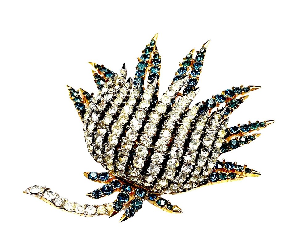 RARE 1966 CROWN TRIFARI SAPPHIRE RHINESTONE ‘STARFLIGHT’ FIREWORKS ...