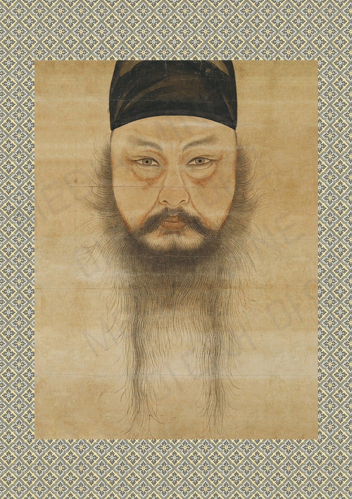 Korean Antique Art Noble Man's Self Portrait of Yun Du-soe Joseon ...