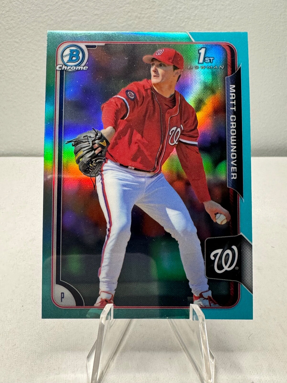 2015 Bowman Draft Chrome Matt Crownover #183 Sky Blue Refractor ...