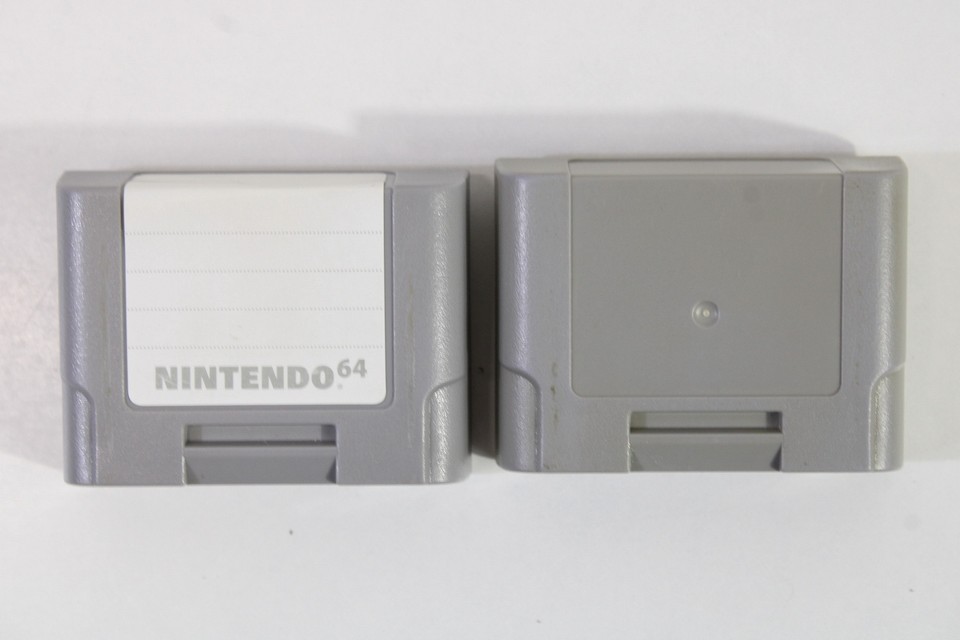 Lot of 2 Official Nintendo 64 Controller Pak Pack OEM N64 Memory Card ...