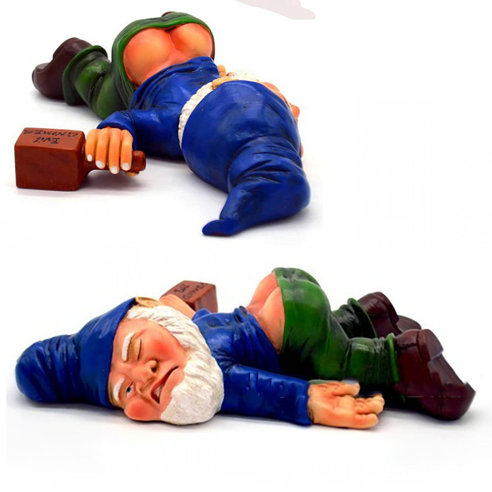 Funny Drunk Dwarf Garden Gnome Decor Yard Patio Ornament Rude Passed ...