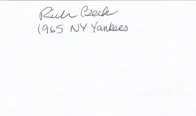 Rich Beck New York Yankees Auto Signed 3x5 Index Card Free Shipping! | eBay