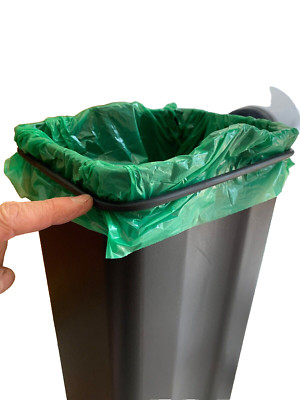 BIN-RING Stretchy Rubber Bin Bag Holder for Square or Round Pedal Bins ...