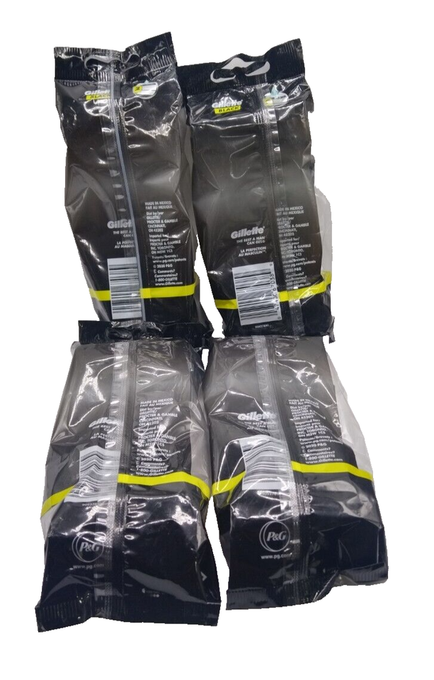 4 Pack Gillette Black 2 Blade 10 Disposable Razors New | eBay