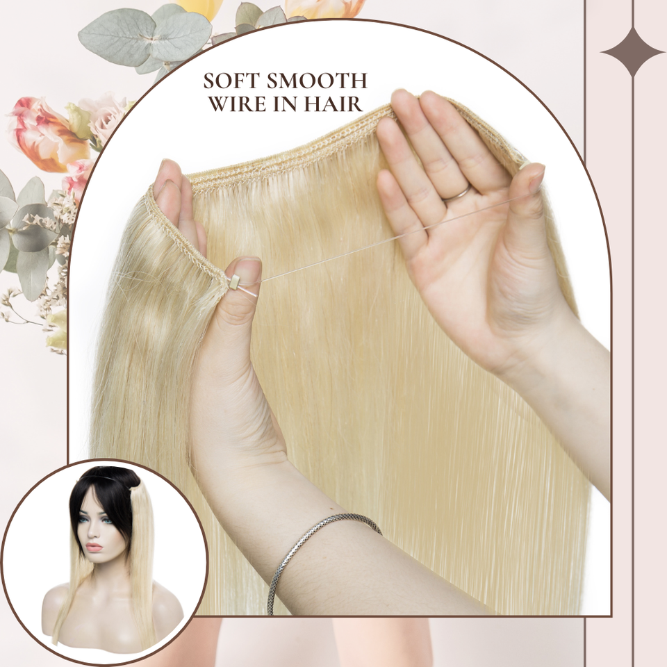 Hidden Secret One Piece Weft Wire on 100% Real Hair Human Extensions ...