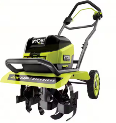 RYOBI 40V HP Brushless 16 in. Front Tine Tiller with Adjustable Tilling ...