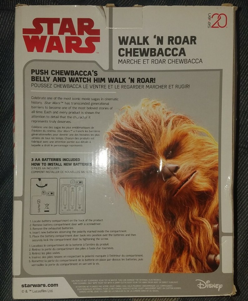 Disney Star Wars The Last Jedi Walk N Roar Chewbacca Plush Sound ...