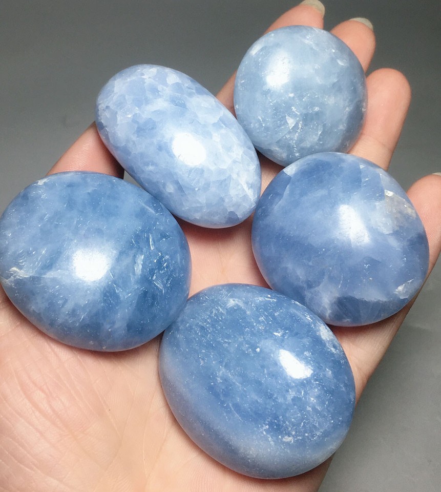246g NATURAL blue CALCITE palm QUARTZ CRYSTAL stone HEALING | eBay